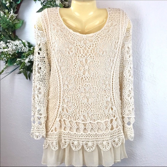 V Cristina | Dresses | V Cristina Crochet Boho Tunic Dress | Poshmark
